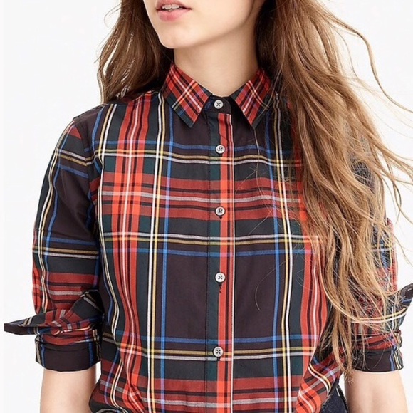 J. Crew | Tops | J Crew Perfect Shirt Plaid | Poshmark